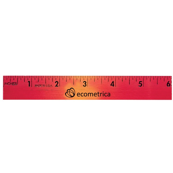 SA91306 6 Mood Wood Ruler With Custom Imprint