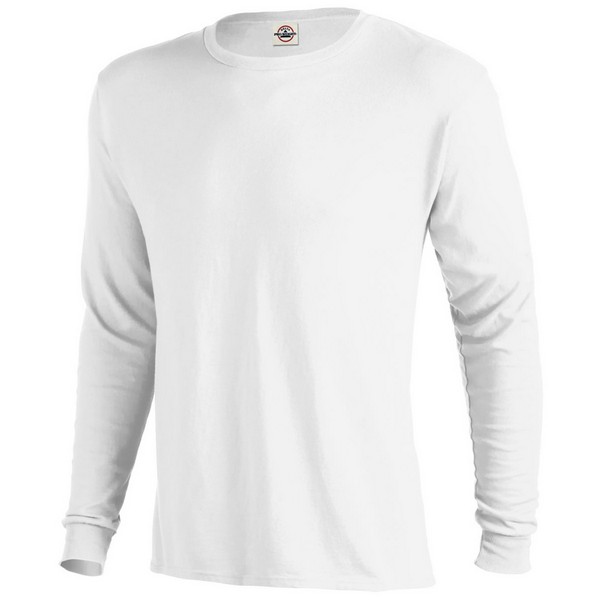 AH61748W Pro Weight™ Unisex White Long Sleeve Tee With Custom Imprint