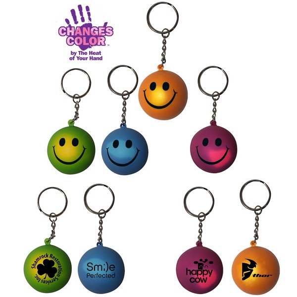 KA28010 Mood Smiley Face Stress Key Chain with custom imprint
