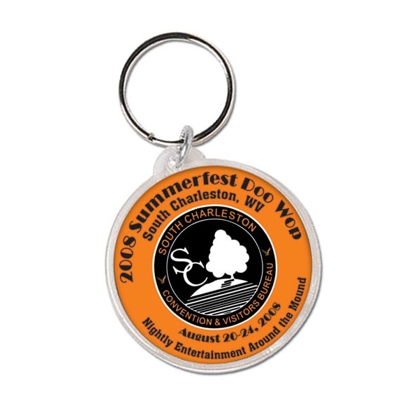 KB-AR134 1 3/4 Round Acrylic Key Tag With Full Color Imprint