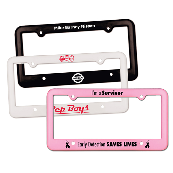 HA40004 4 Hole License Plate Frames With Custom Imprint