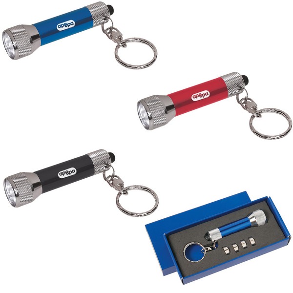 KH2505 Aluminum LED Flashlight Key Chain With Custom Imprint