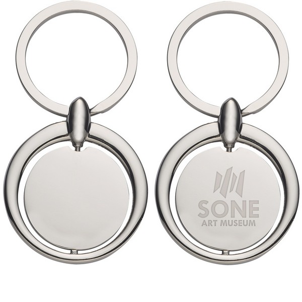 KH4713 Circular Metal Key Tag With Custom Imprint