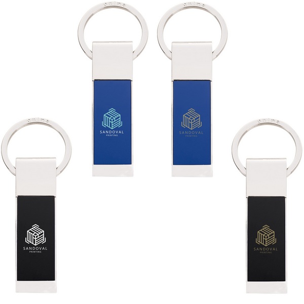 KH4795 Two-Tone Rectangle Key Tag With Custom Imprint