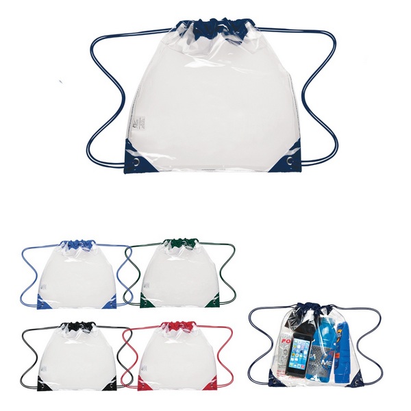 JH3606B Small Clear Drawstring Backpack