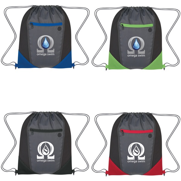 JH3092 Two-Tone Drawstring Sports Pack with Custom Imprint