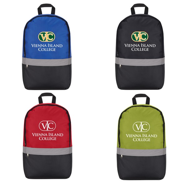 JH3442 Reflective Strip Backpack With Custom Imprint