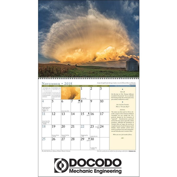 SH56WE The Old Farmer's Almanac Weather Watcher's Wall Calendar With ...