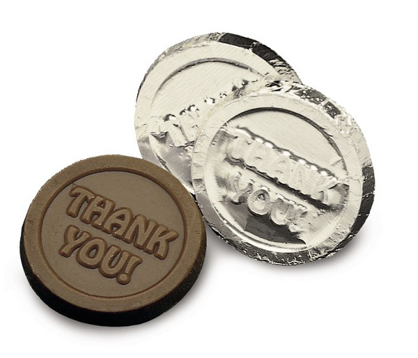 CC399050 Thank You Dark Chocolate Coin
