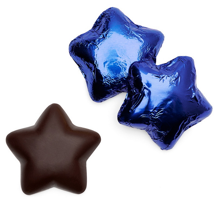 CC305005 Dark Chocolate Stars In Blue Foil