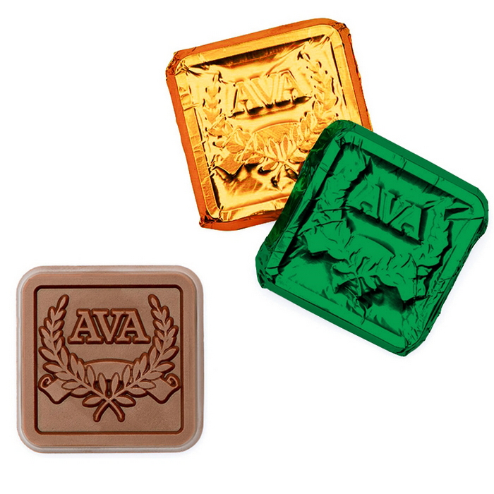 CC5002 Custom Chocolate Squares in Foil Wrapper