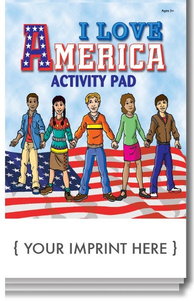 SC0055 I Love America Activity Pad with Custom Imprint