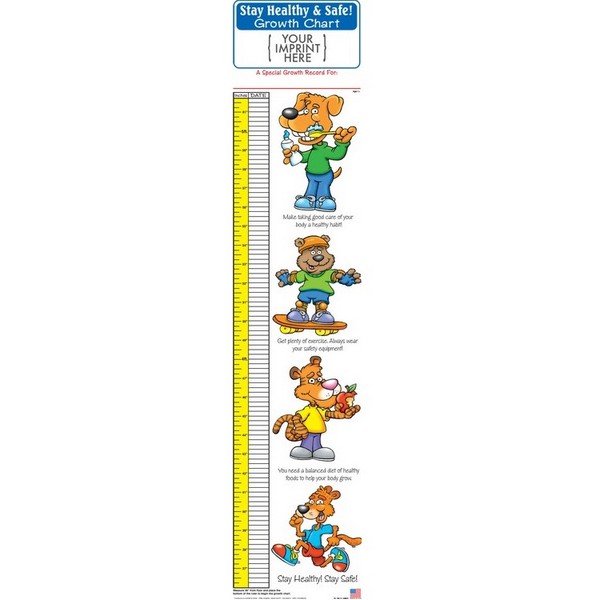 SC0030 Stay Healthy & Safe Growth Chart with Custom Imprint