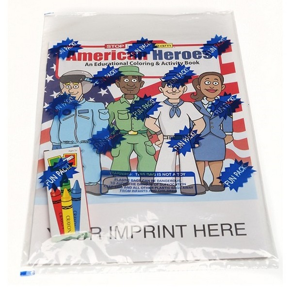 CS0555 American Heroes Coloring And Activity Book With Custom Imprint
