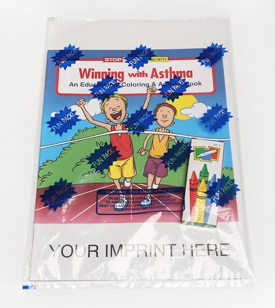 CS0385 Winning with Asthma Coloring and Activity Book with Custom Imprint