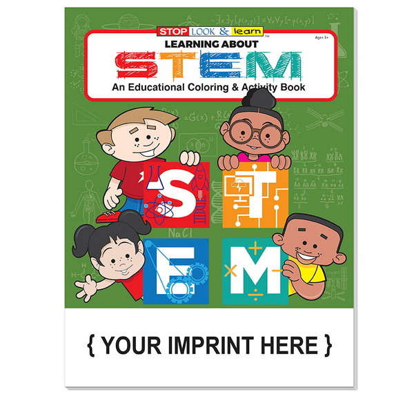 SC0242 Learning About STEM Coloring and Activity Book With Custom Imprint