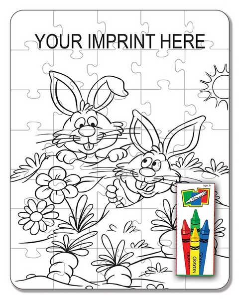 ZCS4065 Springtime 35pc Coloring Puzzle Set With Custom Imprint