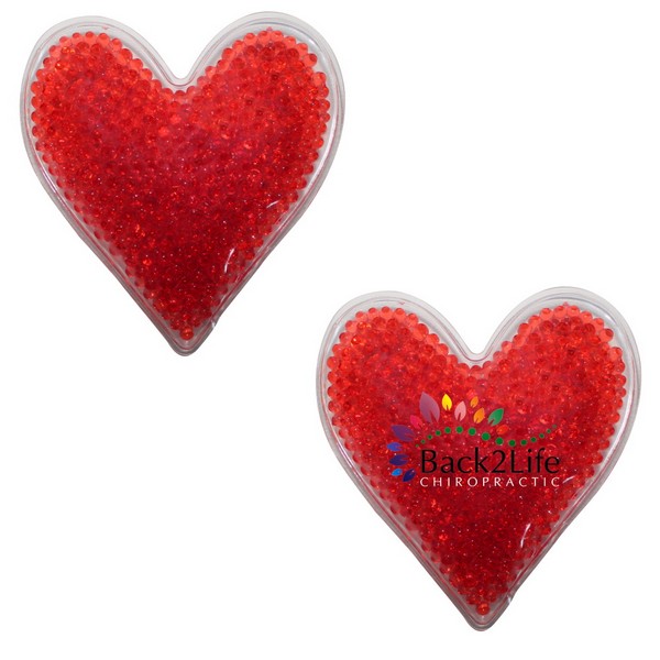 JA8043181 Heart Gel Bead Hot/Cold Pack With Full Color Custom Imprint