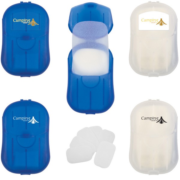 JH9302 Hand Soap Sheets In Compact Travel Case With Custom Imprint