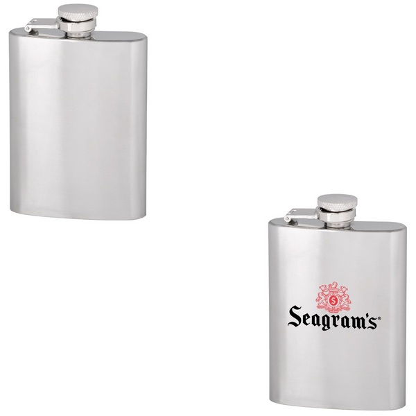 DST41430 4 oz. Slim Stainless Steel Hip Flask With Custom Imprint