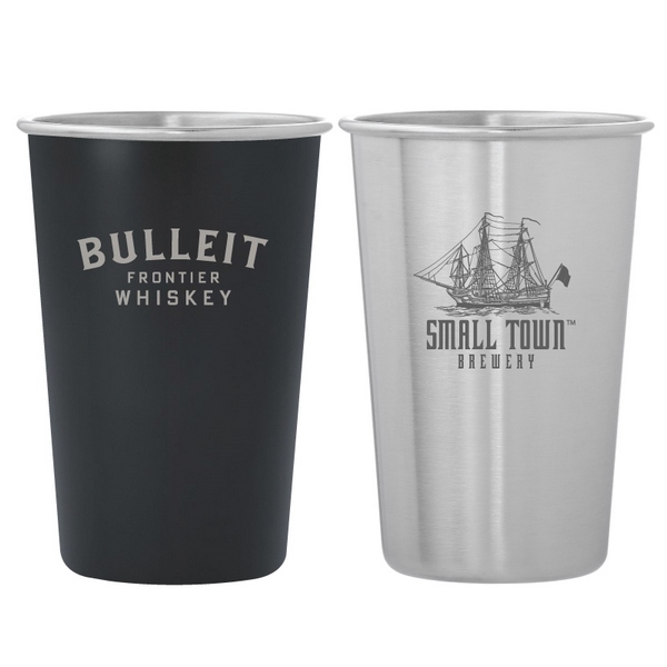 DST53120 16 Oz. Stainless Steel Pint Glass With Custom Imprint