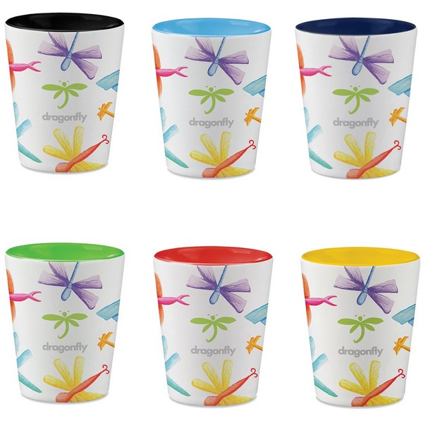 DX8512TT 2 Oz. Two-Tone Ceramic Shot Glass With Full Color Custom Imprint