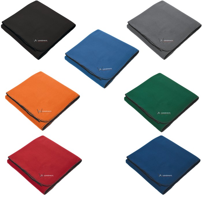 HH7018 Fleece Stadium Blanket With Embroidered Custom Imprint