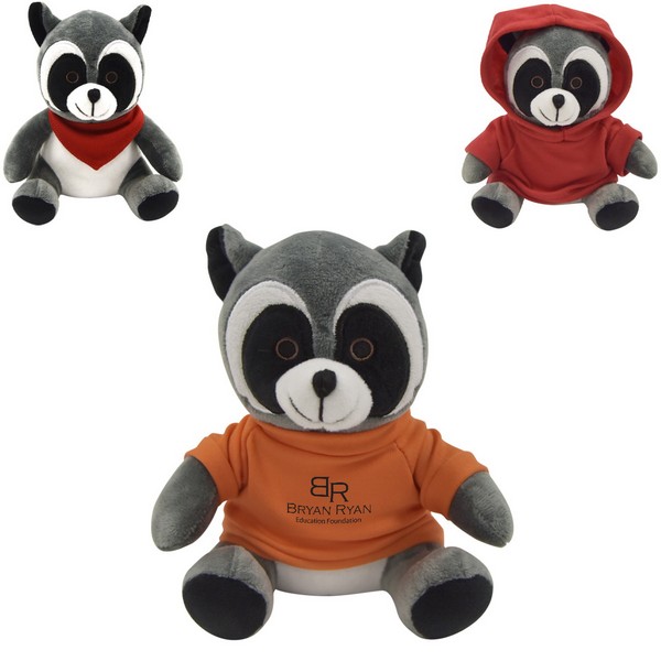 TH1289 6 Plush Rocco Raccoon with Custom Imprint