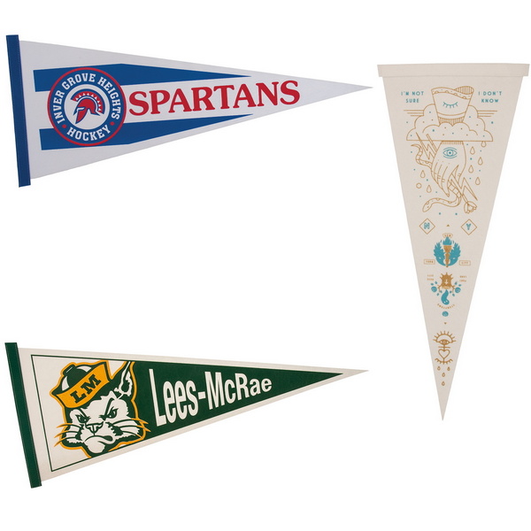 TP1230W 12 x 30 White Felt Pennant With Custom Imprint