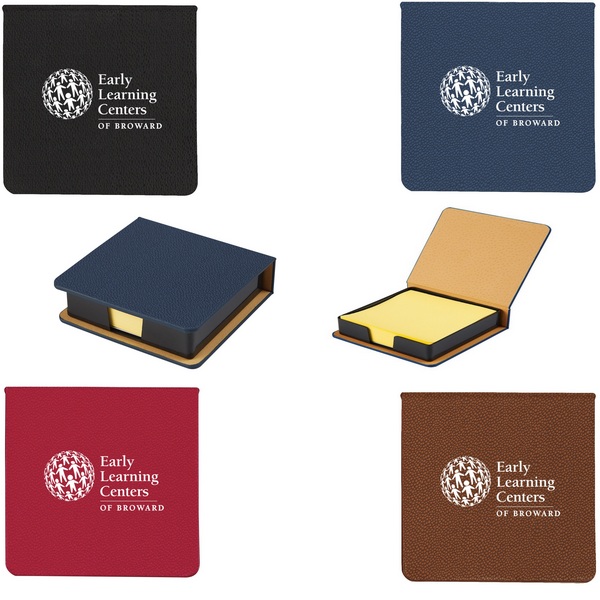 SH1345 Sticky Notes In Leather Look Holder With Custom Imprint