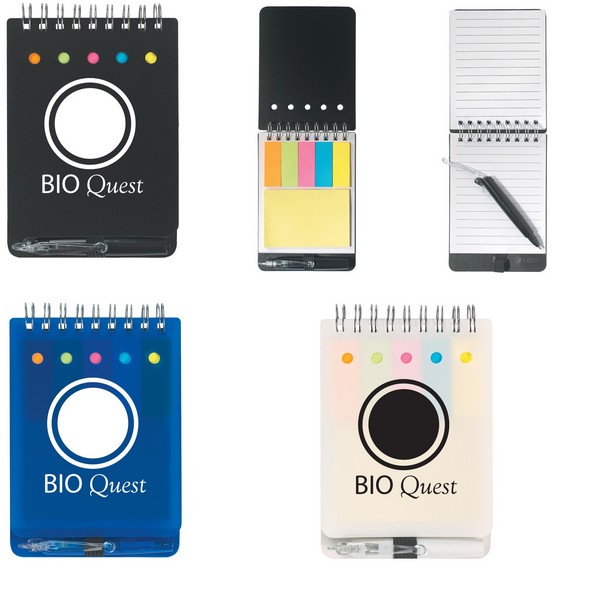SH1377 Spiral Jotter With Sticky Notes, Flags, Pen And Custom Imprint