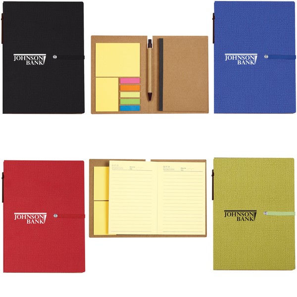 SH6122 Notebook With Sticky Notes And Pen With Custom Imprint