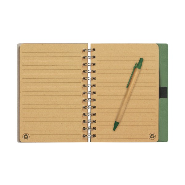 SH6103 Eco-Inspired 5 X 7 Spiral Notebook With Pen And Custom Imprint