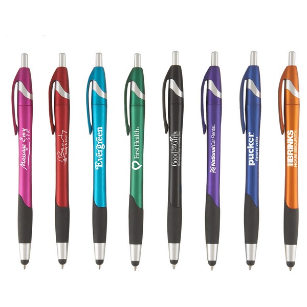 SGS0604 The Messenger Grip Pen Metallic Style With Stylus And Custom ...