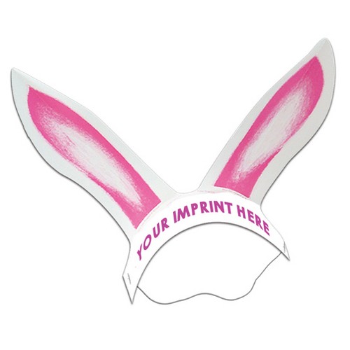 ZLC245090 Rabbit Ears with Elastic Band and Custom Imprint