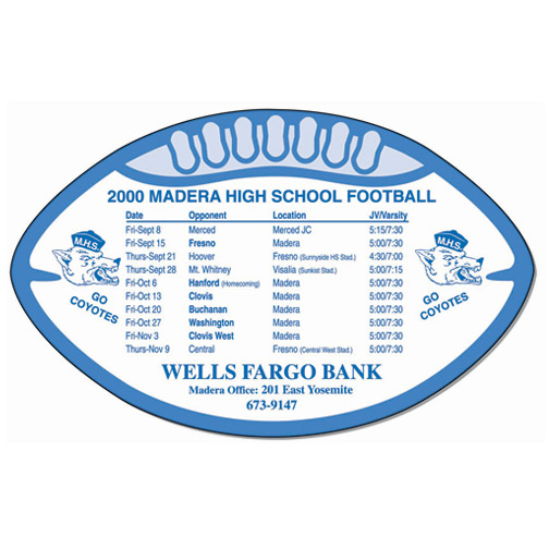 SLC109-2 2MIL Football Magnet With Full Color Custom Imprint