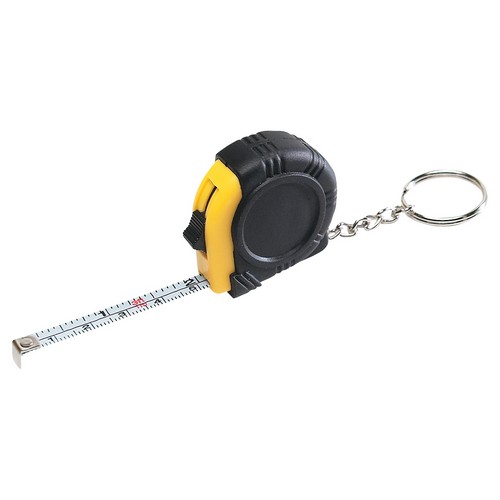 HH7313 Rubber Tape Measure Key Tag With Laminated Label and custom imprint