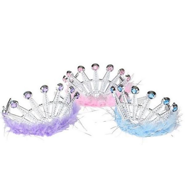 AR09639 Feather Tiara With Stone