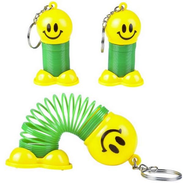 KR16647 Smiley Spring Keychain