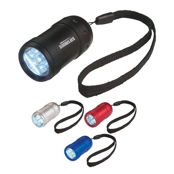 HH2500 Aluminum Small Stubby LED Flashlight With Strap And Custom Imprint