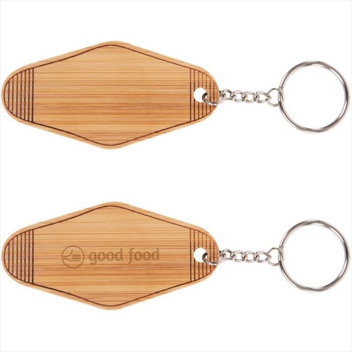 KH20023 Bamboo Motel Style Keychain With Custom Imprint